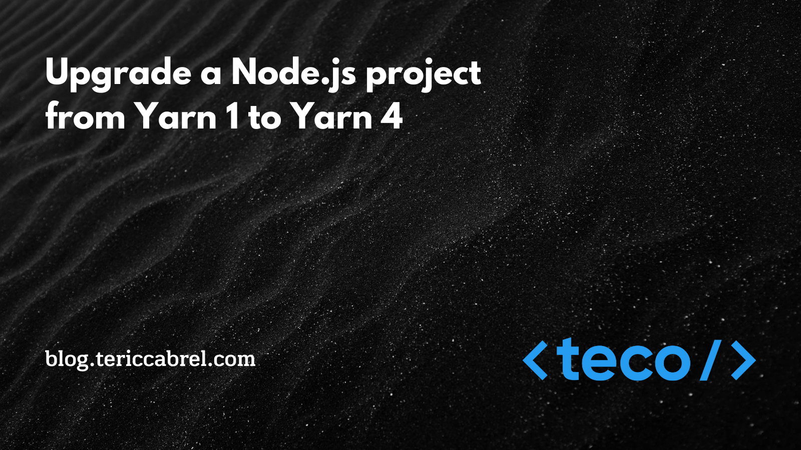 Upgrade a Node.js project from Yarn 1 to yarn 4