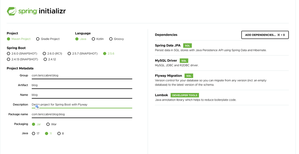 Handle database migrations in a Spring Boot application with Flyway