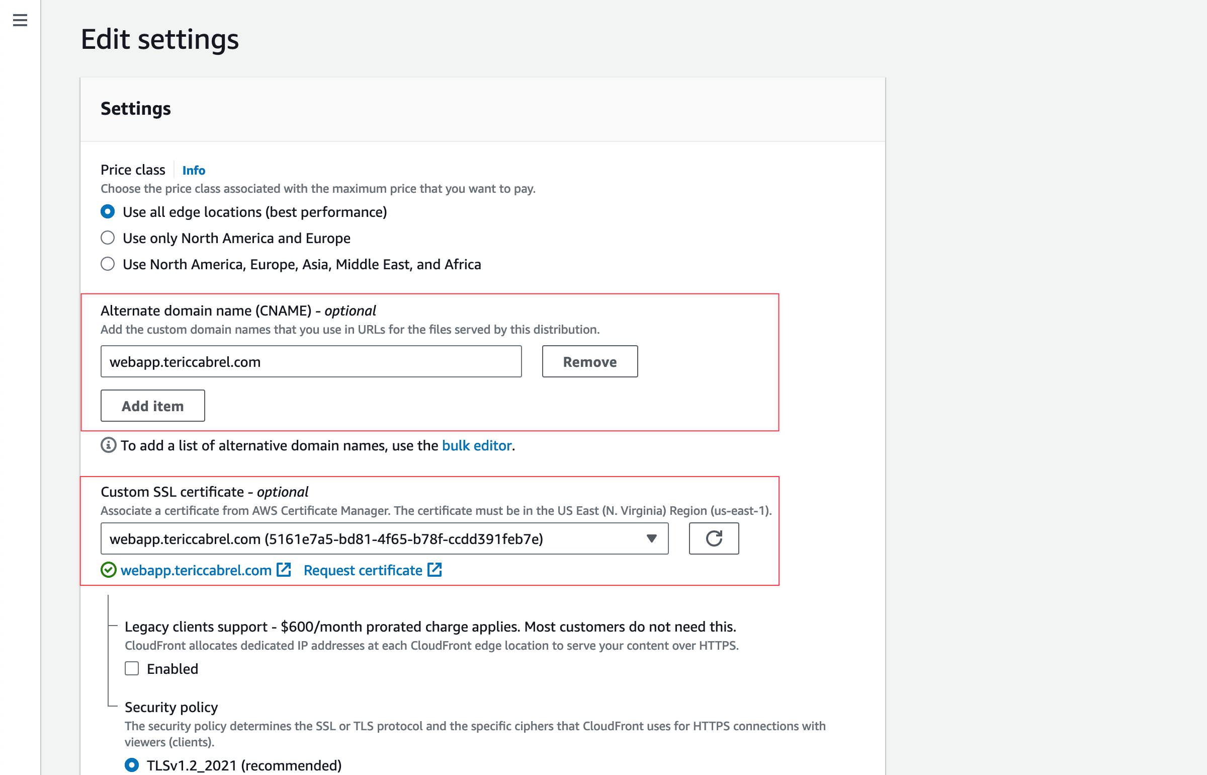 Set Up a Custom Domain with SSL on AWS CloudFront