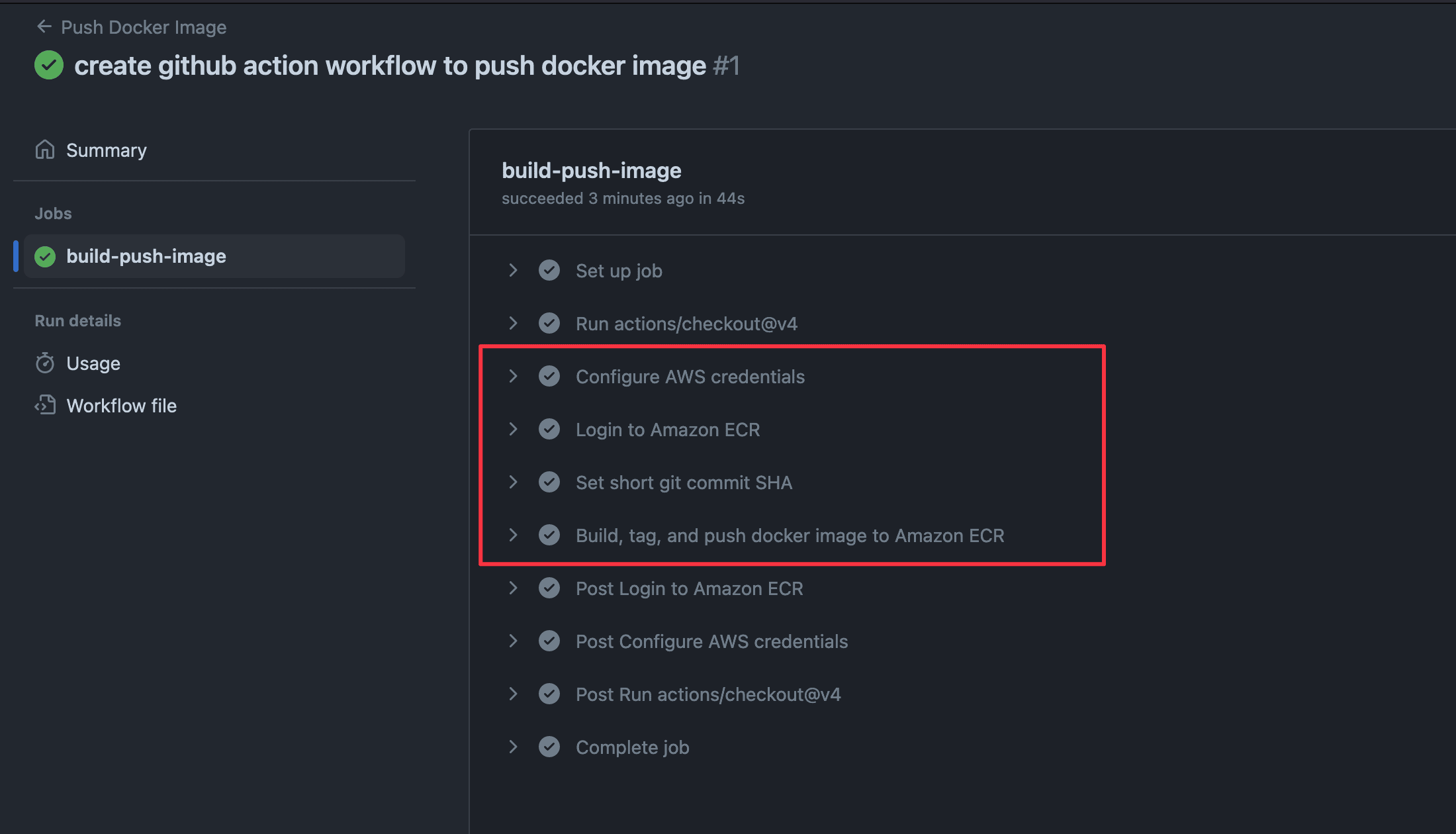 Publish A Docker Image To Amazon Ecr From A Github Actions