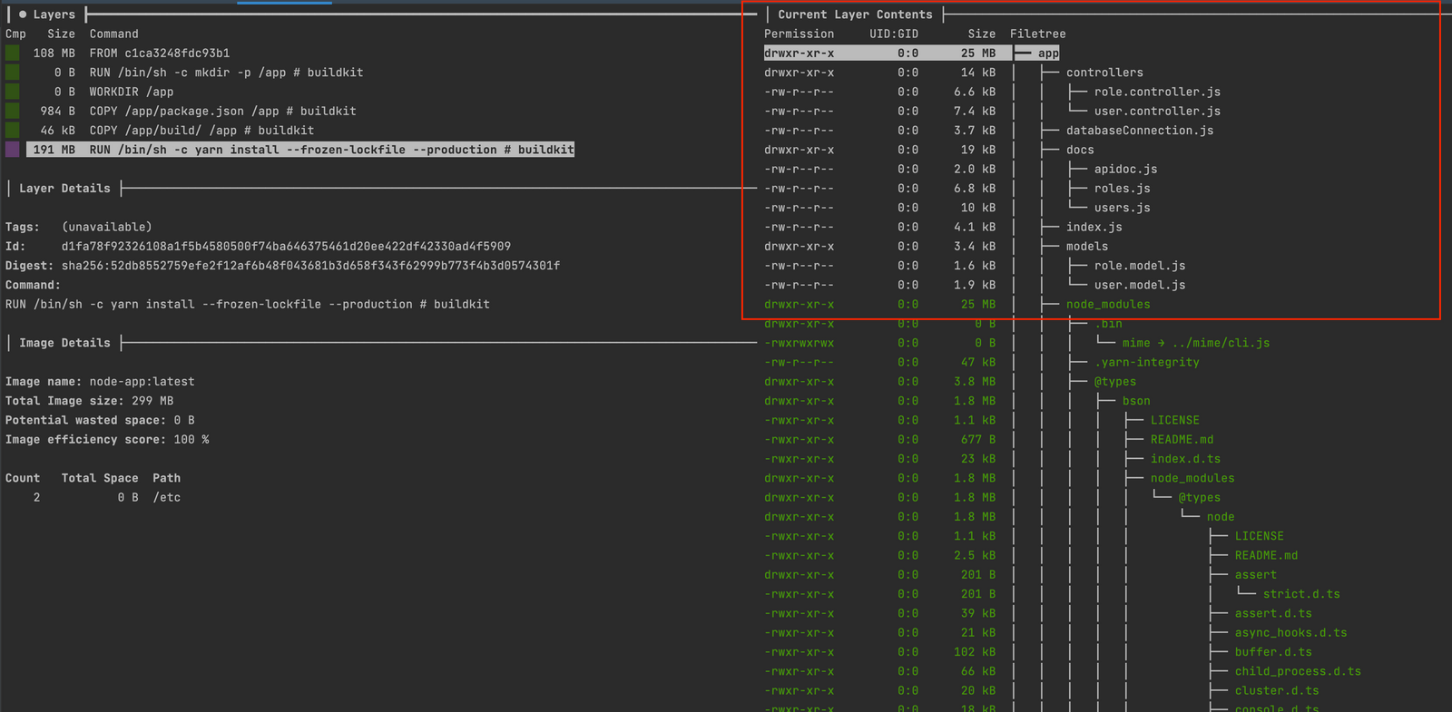 Build the Docker image of a Node.js application