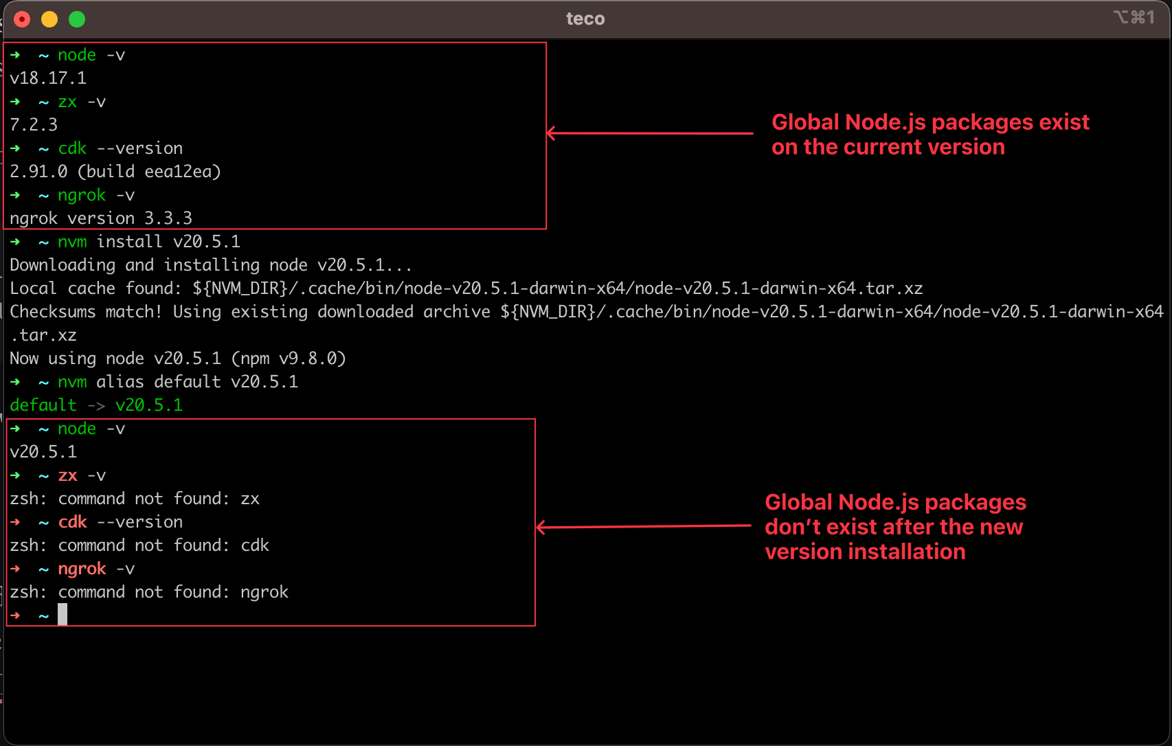 Upgrade Node.js using NVM the right way