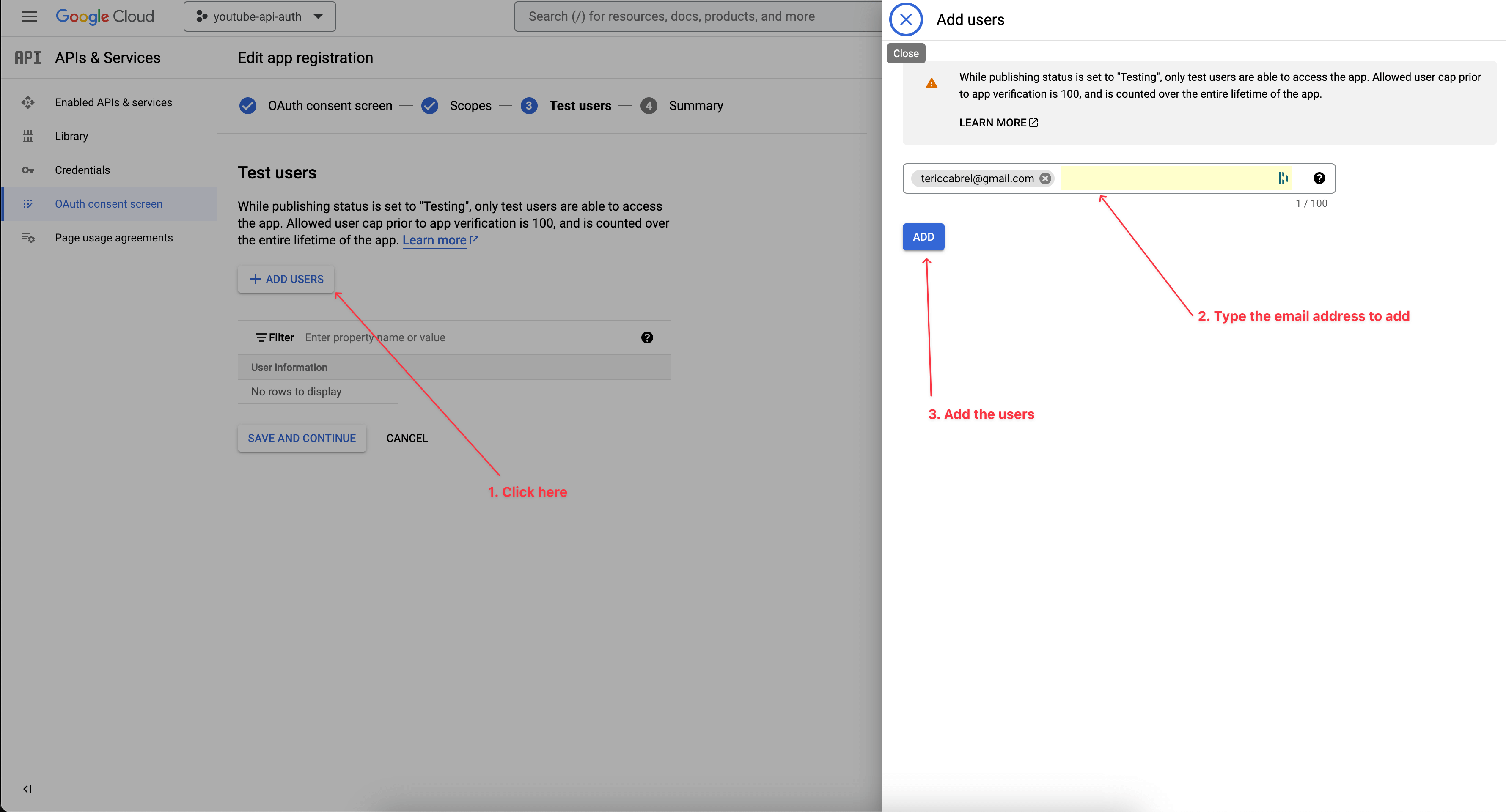Retrieve YouTube API v3 key with Node.js