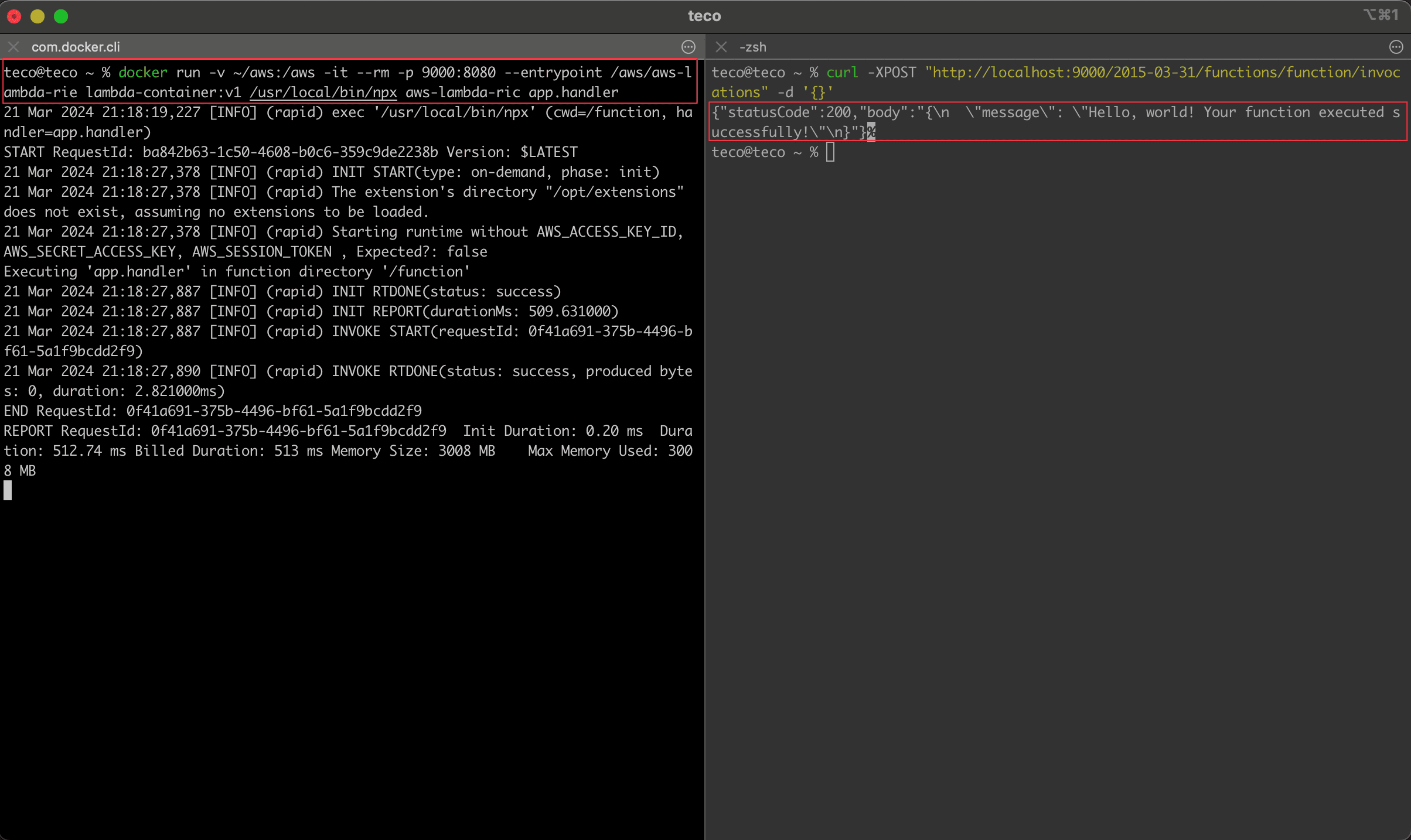 How to deploy a AWS Lambda container with Docker