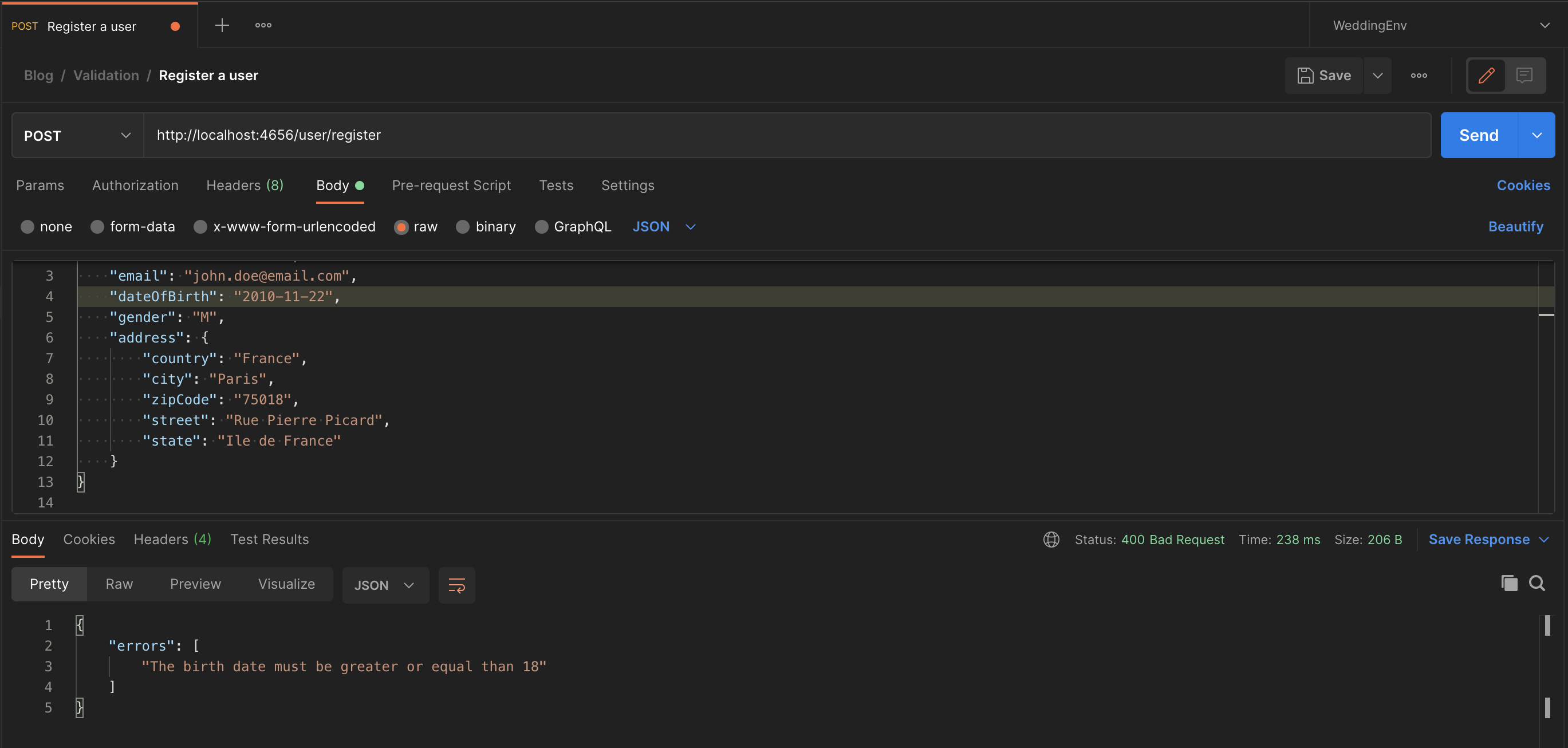 Write Custom Validator For Request Body In Spring Boot