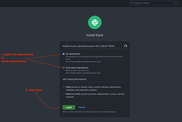 Set up the GitHub integration for Slack