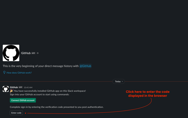 Set up the GitHub integration for Slack