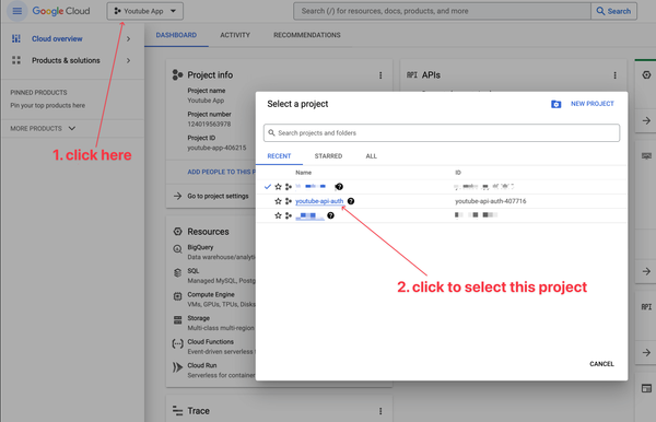 Retrieve YouTube API v3 key with Node.js