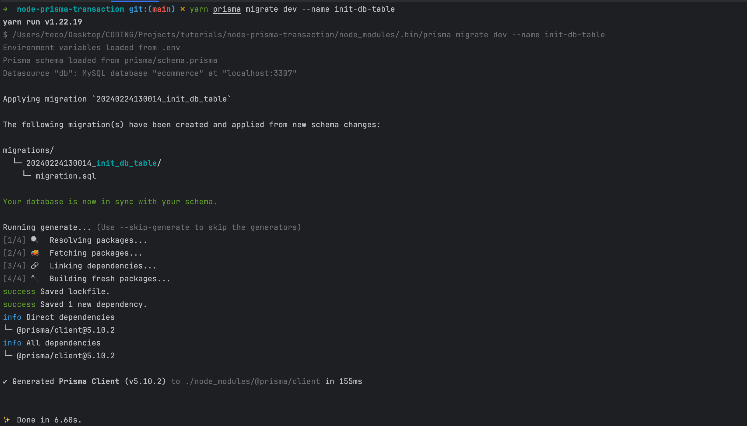 Write database transactions in Node.js with Prisma ORM